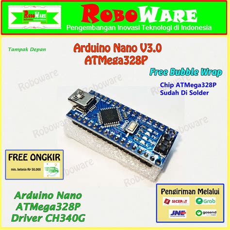 Jual Arduino Nano 3 0 Atmega 328 Sudah Disolder Ch340 Driver Atmega328