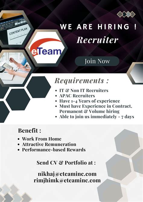 Monica Zavier On Linkedin 🚀 Join Our Recruiting Team 🚀 Eteam Is Hiring It Recruiters Non It