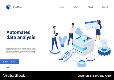 Isometric Data Analysis Royalty Free Vector Image