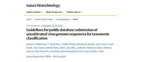 Metagenomic Virus Sequence Submission Ictv