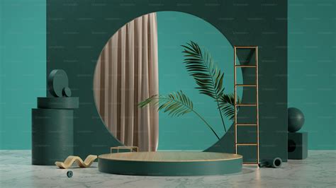 Abstract Backgroundround Platformshow A Productempty Scene 3d