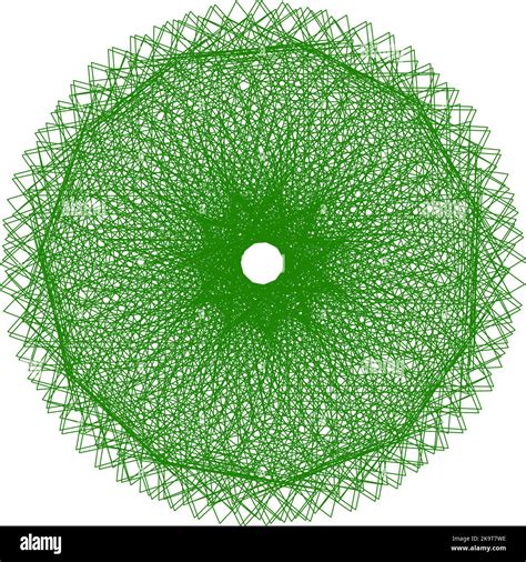 Abstract Green Element Spirograph Decorative Shape Stock Vector Image