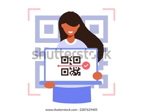 Qr Code Scanning Vector Illustration Concept Stock Vector Royalty Free Shutterstock