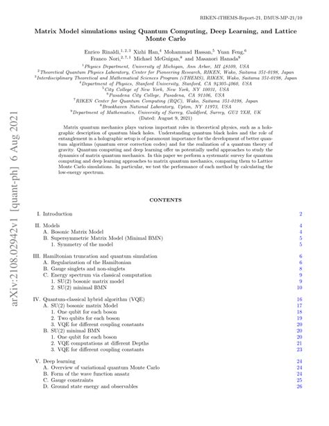 Pdf Matrix Model Simulations Using Quantum Computing Deep Learning