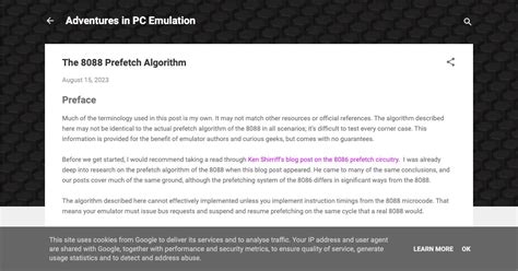 The 8088 Prefetch Algorithm