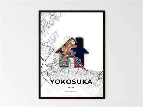 Yokosuka Japan Art Map Yokosuka Japan Yokosuka Japan Map