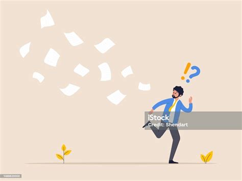 번아웃과 우울증 개념 문제와 문제로 스트레스를 받고 지치고 지치고 불안합니다 압도 또는 작업 과부하 공황 발작 또는 충격 두려운 사업가가 서류 작업에서 도망칩니다 겁먹은에