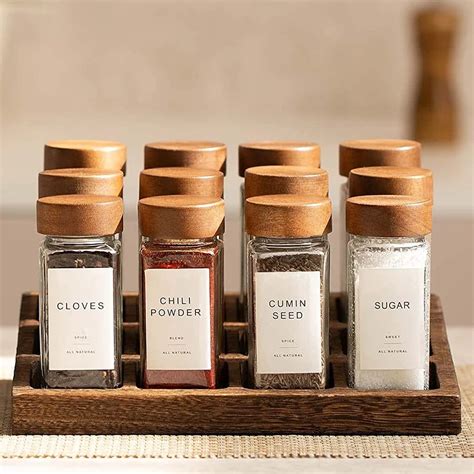 Glass Spice Jars With Wood Lids At Elizabeth Simson Blog