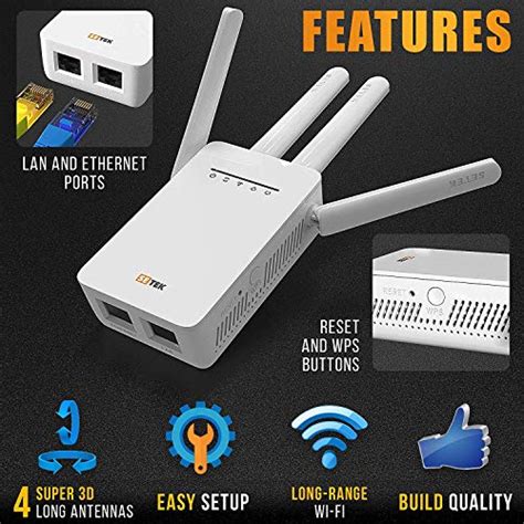 Setek Wifi Range Extender Signal Booster To Ft Mbps Wireless Internet Amplifier