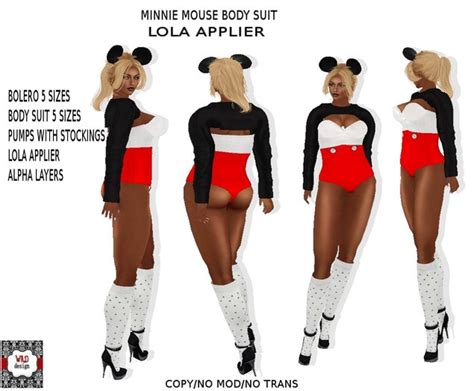 Second Life Marketplace Minnie Mouse Outfit Mesh