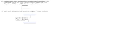 Solved 45 Complete A Composite Position Tolerance