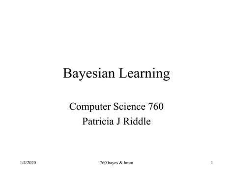 ppt bayesian learning in computer science methods applications and practical considerations