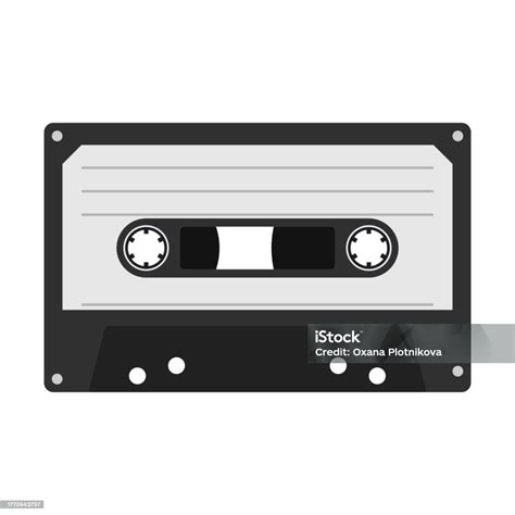 흰색 배경에 고립 된 소형 카세트 평면 스타일의 Musicassette 카세트 테이프 아이콘 벡터 일러스트 레이 션 오디오 카세트에 대한 스톡 벡터 아트 및 기타 이미지