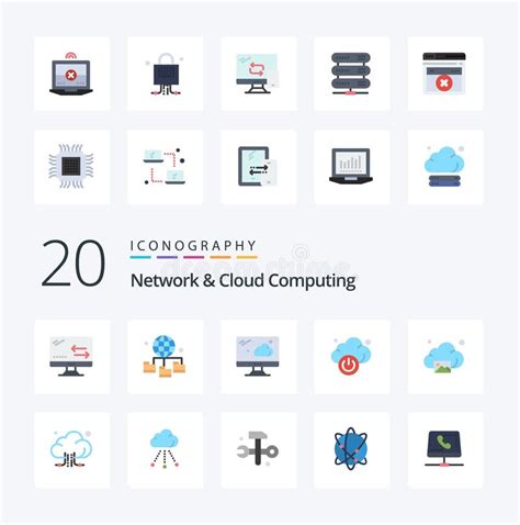 20 Network And Cloud Computing Flat Color Icon Pack Like Technology Gallery Cloud Cloud