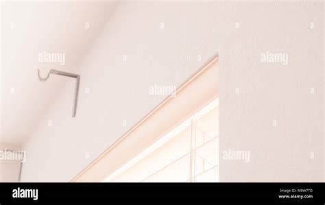 Step By Step Woman Hanging Curtains Curtains In Bedroom At New House Stock Photo Alamy