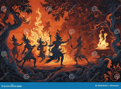 Ai Generated Illustration Of A Coven Of Witches Performing A Ritual