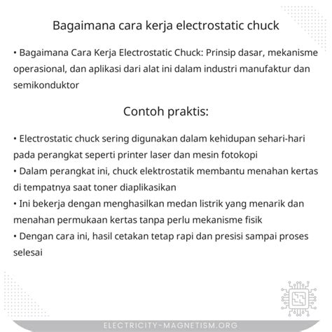Bagaimana Cara Kerja Electrostatic Chuck Electricity Magnetism