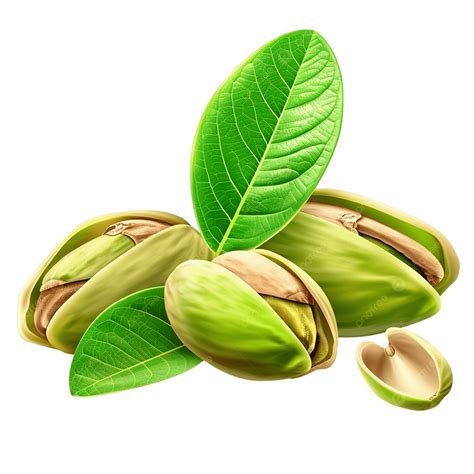 pistachio nuts with leaves realistic pistachio kernels nuts green