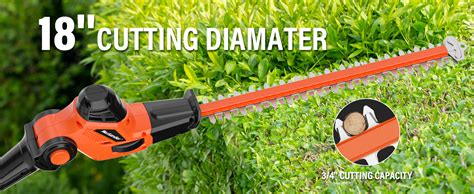 MAXLANDER Inch Cordless Pole Hedge Trimmer Feet Max Reach Hedge Trimmer With Extension