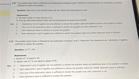 Q 09 The Question Given Below Is Followed By StudyX