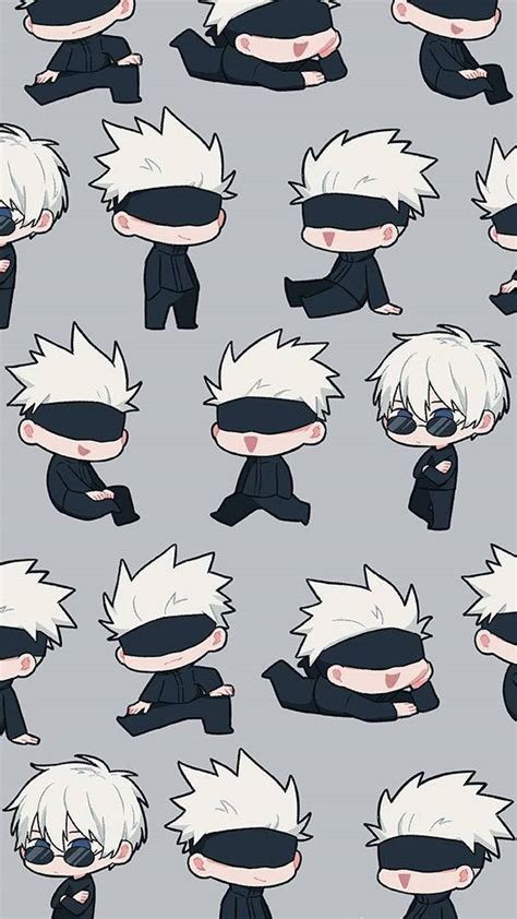 Download Chibi Anime Gojo Pattern Wallpaper