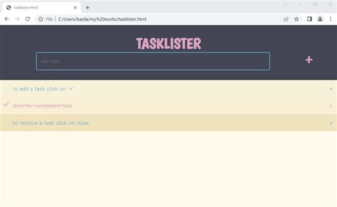 Github Basilanazertask Lister An Html Css Javascript Program To Track Your Tasks