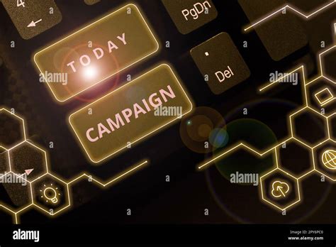 Hand Writing Sign Campaign Business Showcase Organized Course Of Action To Promote And Sell