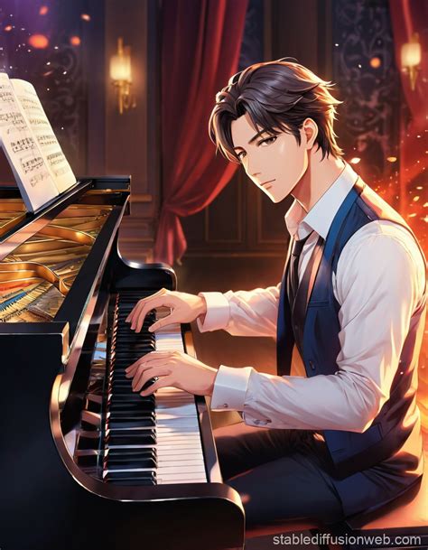 Man Playing The Piano Stable Diffusion Online