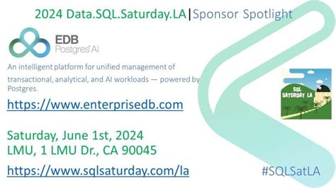 Data Sql Saturday La On Linkedin Sqlsatla Sqlsaturday Postgres Rdba Managedservice…