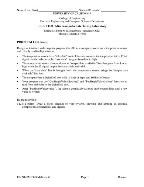Take Data Microcomputer Interfacing Laboratory Exam Docsity