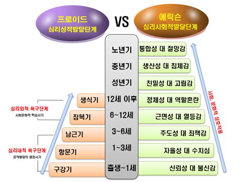 프로이드의 심리성적발달이론과 에릭슨의 심리사회적발달이론 차이 비교
