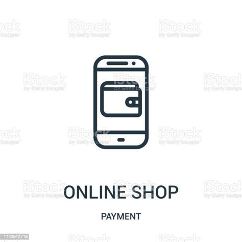 지불 컬렉션에서 온라인 상점 아이콘 벡터입니다 얇은 라인 온라인 상점 개요 아이콘 벡터 일러스트 레이 션입니다 가방에 대한 스톡 벡터 아트 및 기타 이미지 Istock