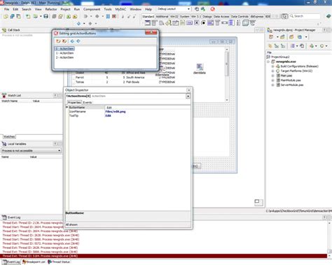 dbgrid action columns at design time components and code samples
