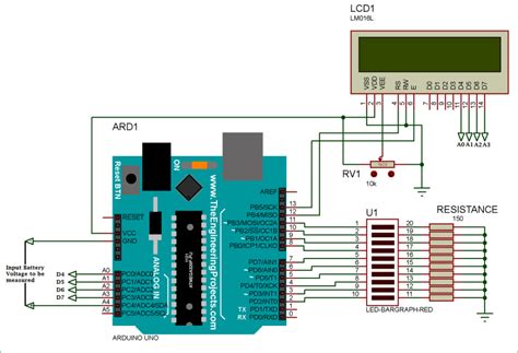 Индикатор заряда батареи на Arduino схема и программа