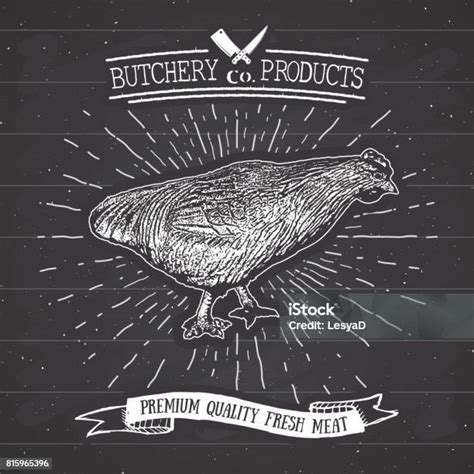 정육점가 게 빈티지 엠 블 럼 닭 고기 제품 도살 로고 템플릿 복고풍 스타일 빈티지 디자인 로고 라벨 배지 및 브랜드 디자인에