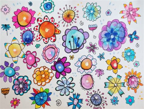 Watercolor Flower Doodles Easy And Fun Art Is Basic An Elementary