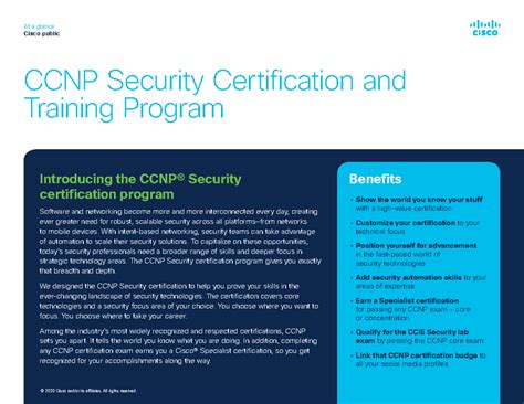Ccnp Security At A Glance At A Glance Cisco Public Ccnp Security