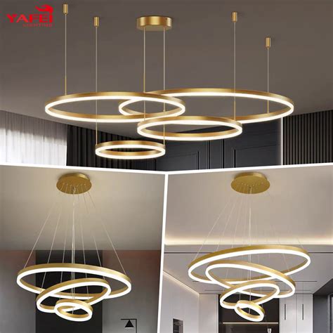 Decorative Ceiling Circle Rings Gold Luxury Modern Led Minimalist