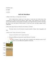Soil Lab Worksheet Done Docx Sunshine Lopez Soil Lab Worksheet What Is