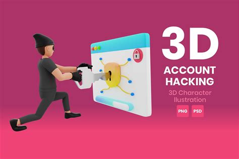 Account Hacking 3d Character Graphic By Imoogigraphic · Creative Fabrica