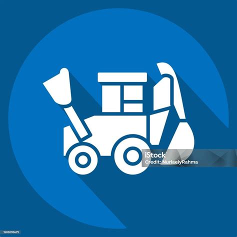 아이콘 백호 건설 차량 기호와 관련이 있습니다 긴 그림자 스타일 심플한 디자인 편집 가능 간단한 그림 개체 그룹에 대한 스톡 벡터 아트 및 기타 이미지 Istock