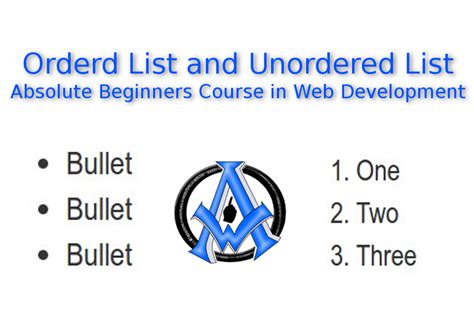 ordered lists and unordered list absolute beginner web development