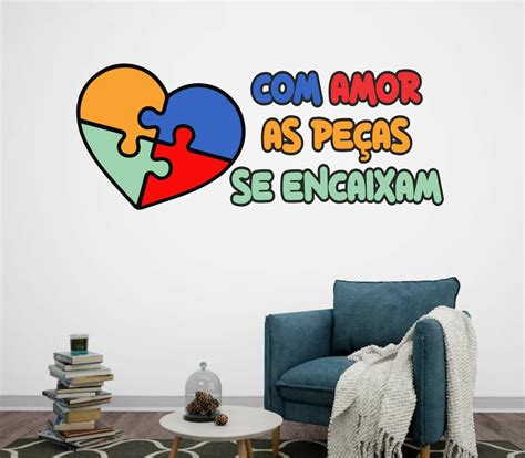 Adesivo De Parede Autismo Com Amor As Peças Se Encaixam
