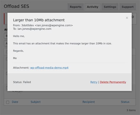 Wp Offload Ses 1 6 Released 40 Mb Attachments Enabled
