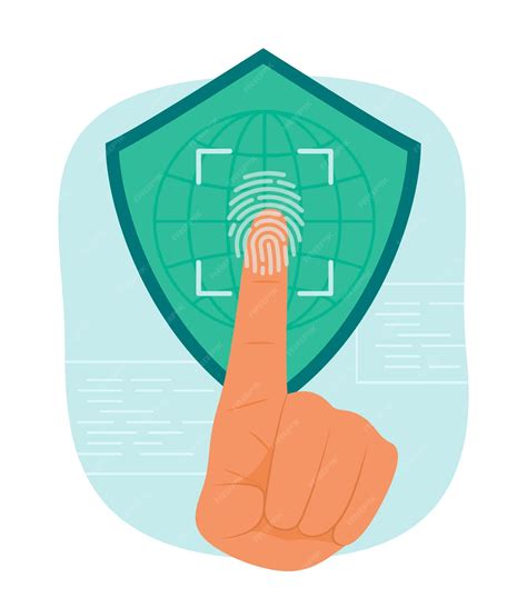 Premium Vector Biometric Fingerprint Scanning For Cyber Security Concept Illustration