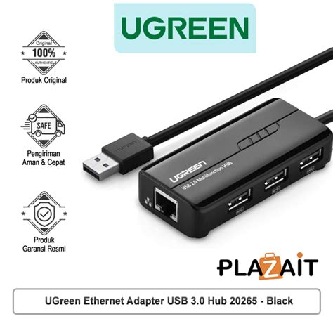 Ugreen Ethernet Adapter Usb Hub Black Ugreen Harga Rp Plaza It