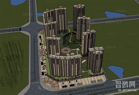 Modern Architectural Birdseye View Planning Sketchup Model Download Model Id 697302104 1miba