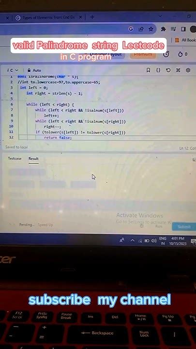 String Valid Palindrome Or Not Ccode Leetcode Video Shorts Shortvideo Youtube