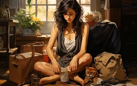 Premium Ai Image Unpacking Excitement Girl39s Bag Surprise Generative By Ai