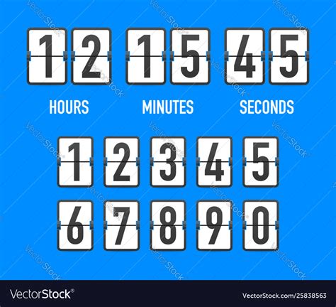 Flip Countdown Clock Counter Timer Time Remaining Vector Image